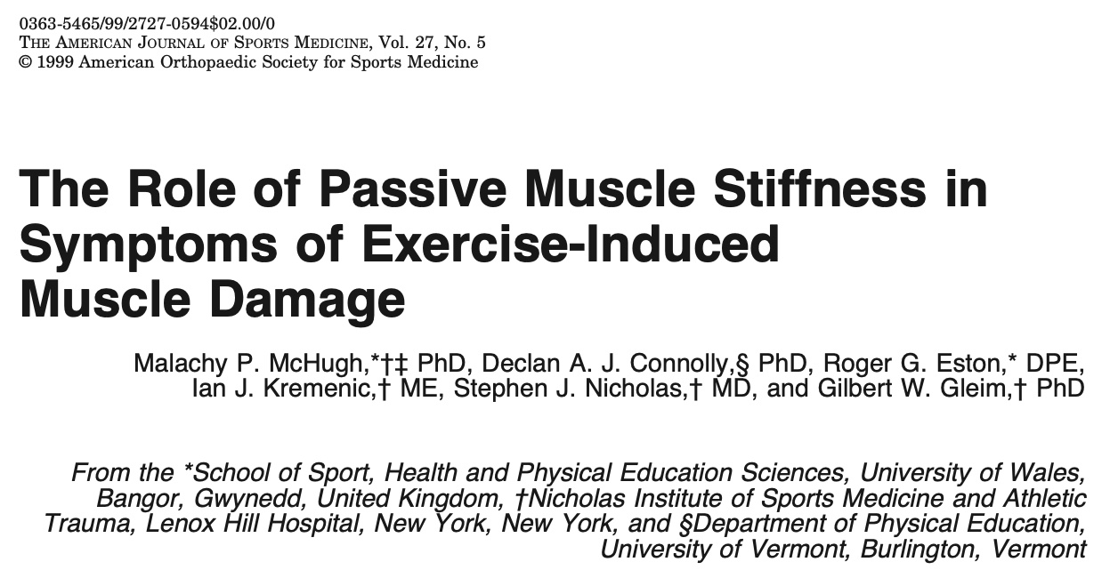 Science Sunday: Passive Muscle Stiffness in Exercise-induced Muscle ...